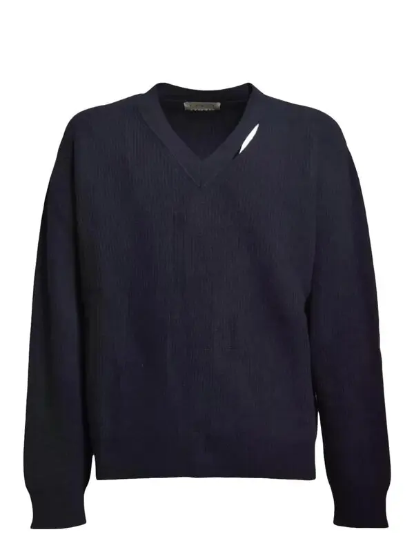 PAURA V-neck Wool Sweater - Blue