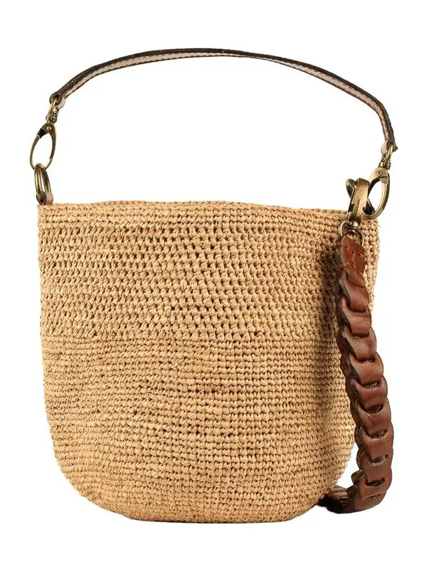 IBELIV Akama Raffia Bucket Bag - Beige