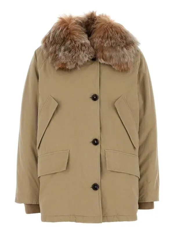 Prada Quilted Down Jacket - Beige O Tan