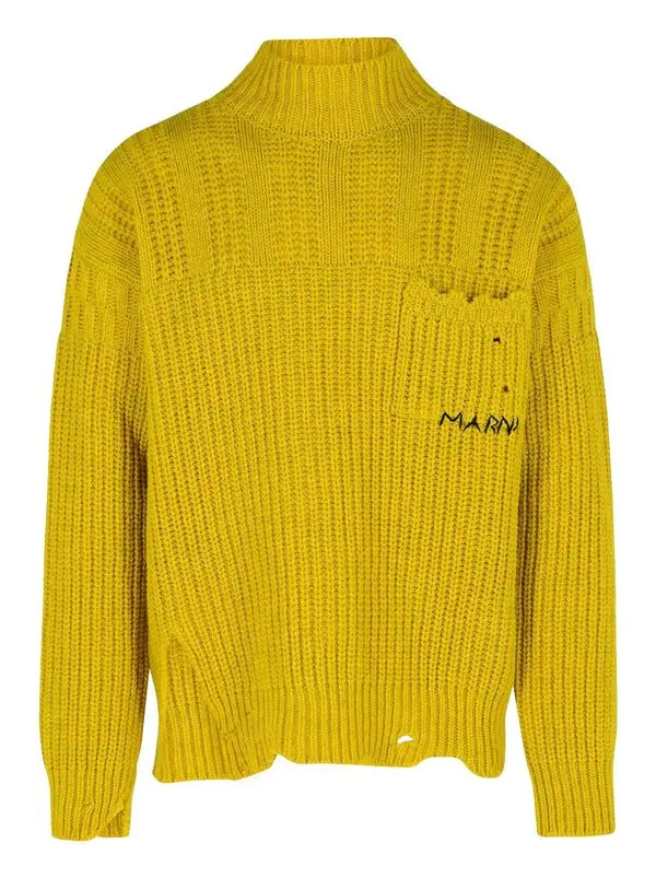 Marni Virgin Wool Turtleneck Sweater - Yellow