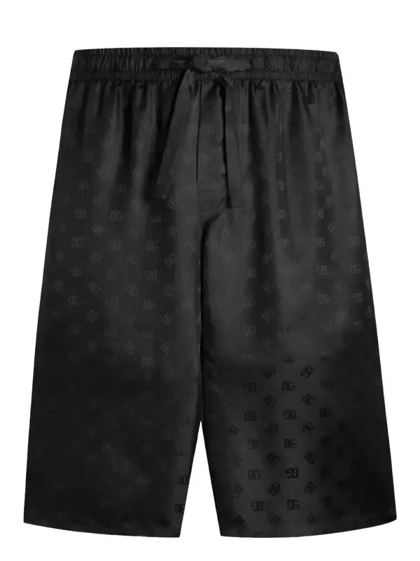 Dolce & Gabbana Logo-jacquard Silk Shorts - Black