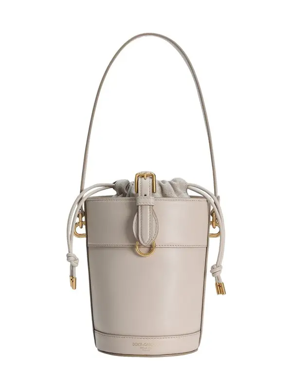 Dolce & Gabbana Calfskin And Canvas Capri Bucket Bag - Beige