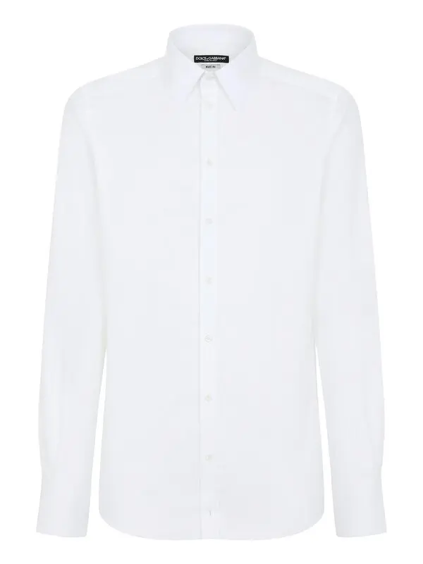 Dolce & Gabbana Cotton Micro-jacquard Martini-fit Shirt - White