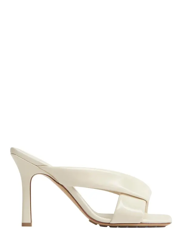 Bottega Veneta Riva Leather Mule Sandal - Sea Salt
