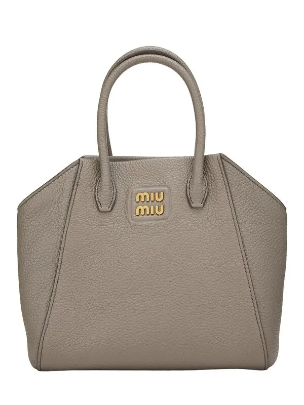 Miu Miu Calfskin Convertible Handbag - Grey