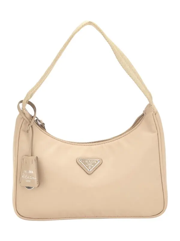 Prada Tessuto Re-edition 2000 Hobo - Beige