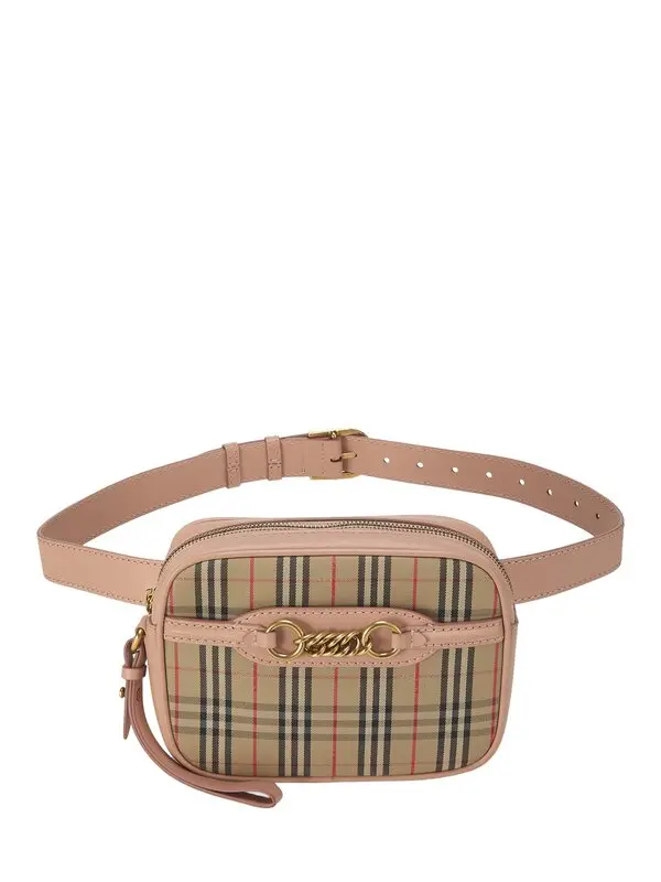 Burberry Haymarket Check 1983 Chain Link Belt Bag - Pink
