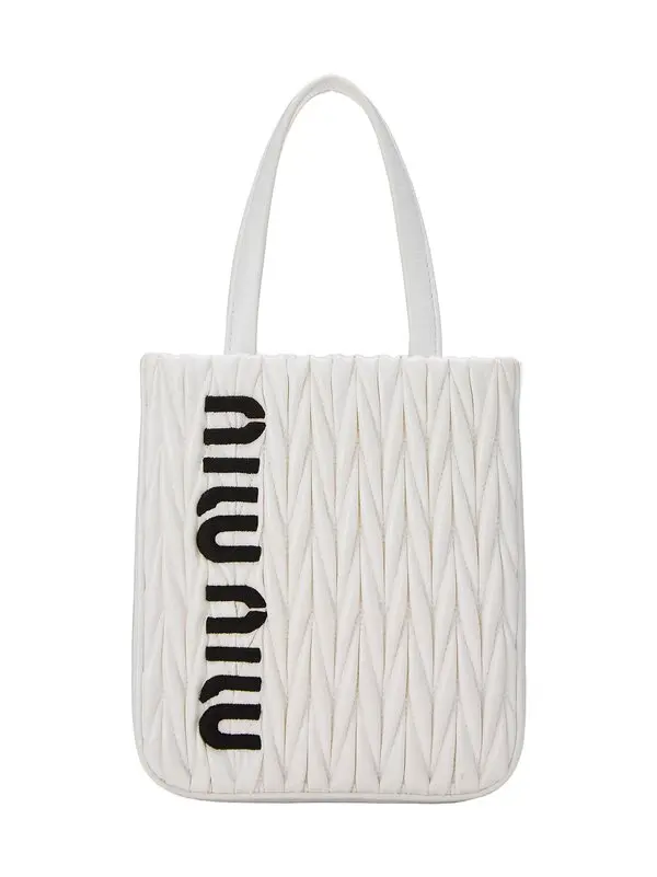 Miu Miu Nappa Convertible Top Handle Bag - White