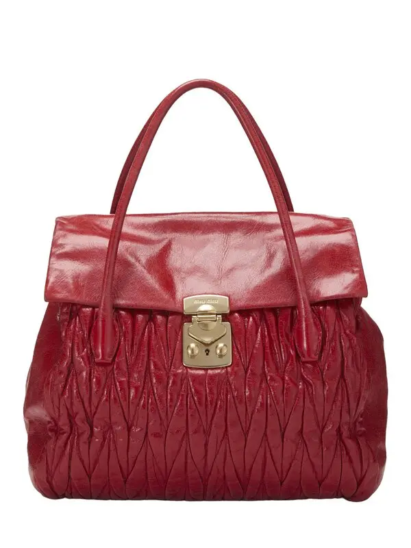 Miu Miu Nappa Leather Handbag - Red