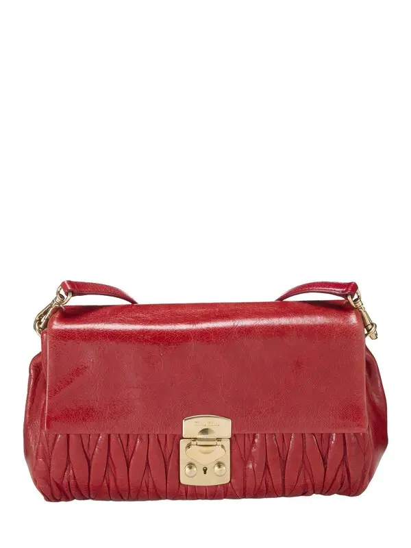 Miu Miu Nappa Flap Shoulder Bag - Red