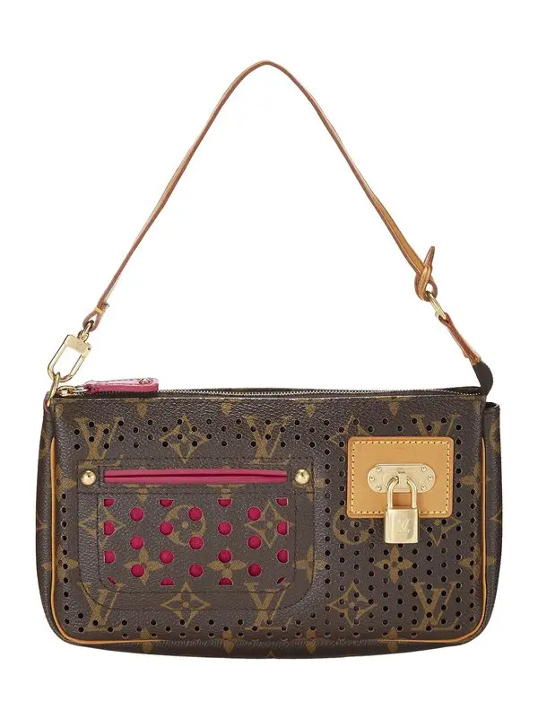 LOUIS VUITTON Monogram Perforated Pochette Accessoires - Pink