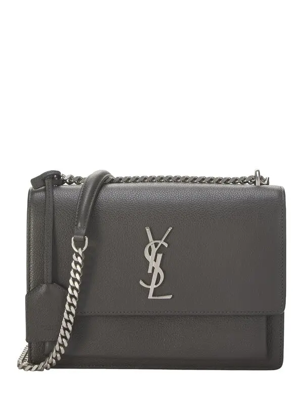 Saint Laurent Calfskin Leather Sunset Bag - Grey