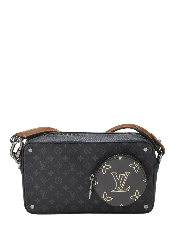 LOUIS VUITTON Monogram Eclipse Volga Messenger Bag - Black