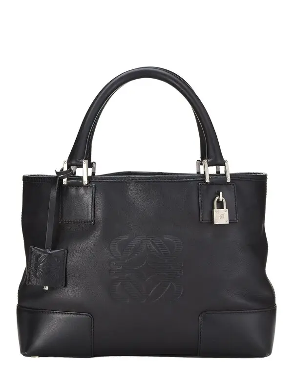 Loewe Calfskin Leather Fusta 30 Tote - Black