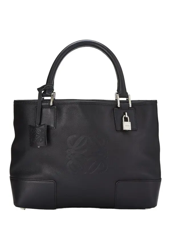 Loewe Calfskin Leather Fusta 30 Tote - Black