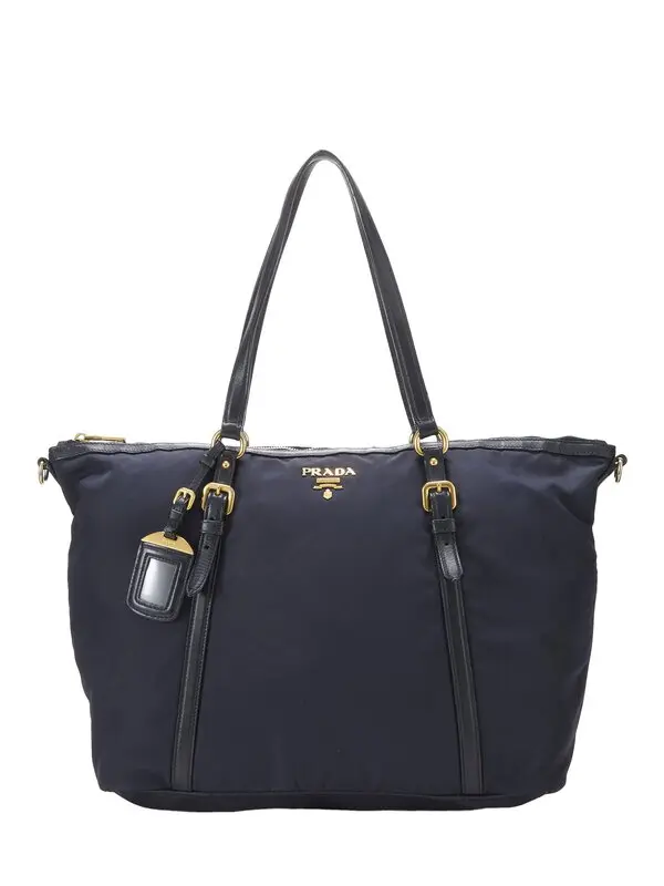 Prada Tessuto Nylon Convertible Tote - Navy