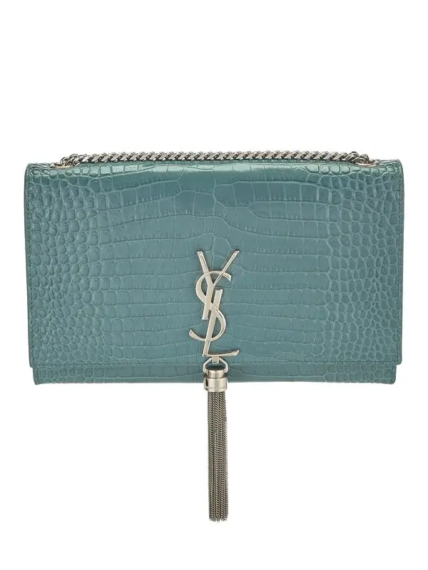 Saint Laurent Embossed Kate Tassel - Green