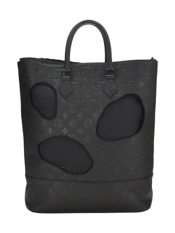 LOUIS VUITTON Comme Des Garçons X Monogram Empreinte Bag With Holes - Black