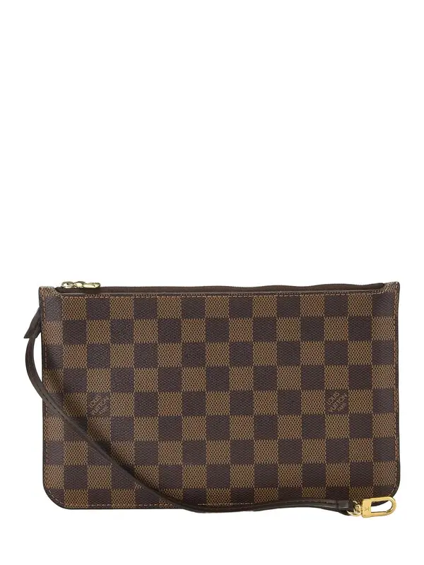 LOUIS VUITTON Damier Ebene Neverfull Pouch - Brown