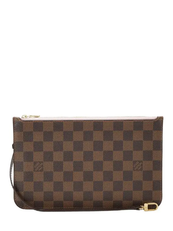LOUIS VUITTON Damier Ebene Neverfull Pouch - Pink