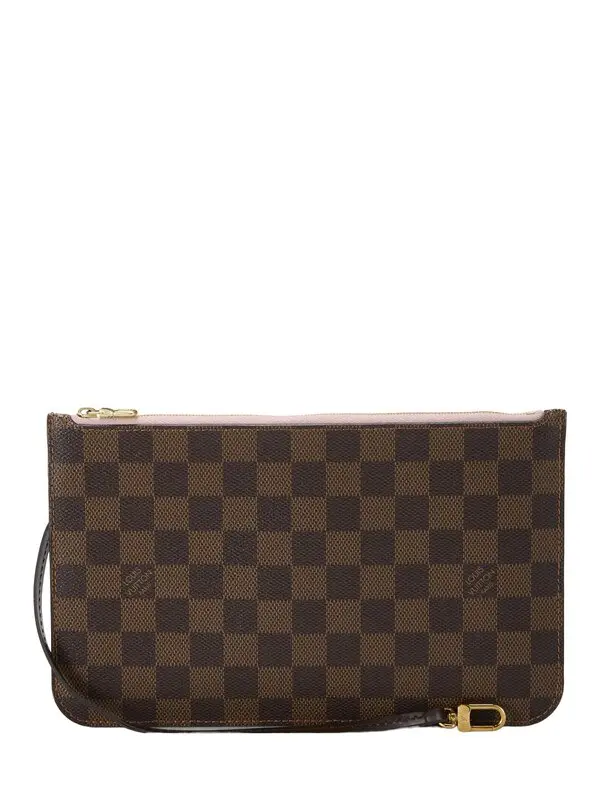 LOUIS VUITTON Damier Ebene Neverfull Pouch - Pink