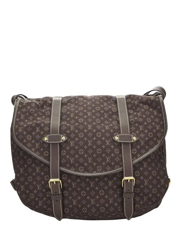 LOUIS VUITTON Monogram Mini Lin Saumur 43 - Brown