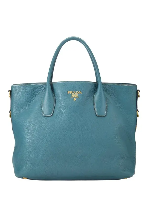 Prada Vitello Daino Convertible Tote - Blue