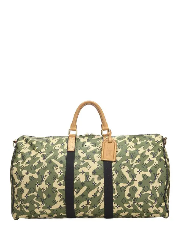 LOUIS VUITTON Takashi Murakami Monogramouflage Keepall Bandouliere 55 - Green