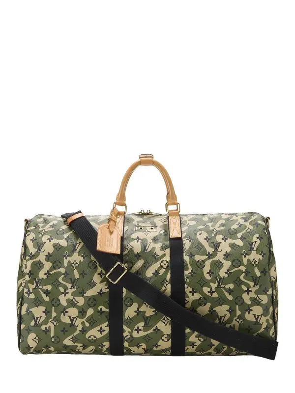 LOUIS VUITTON Takashi Murakami Monogramouflage Keepall Bandouliere 55 - Green
