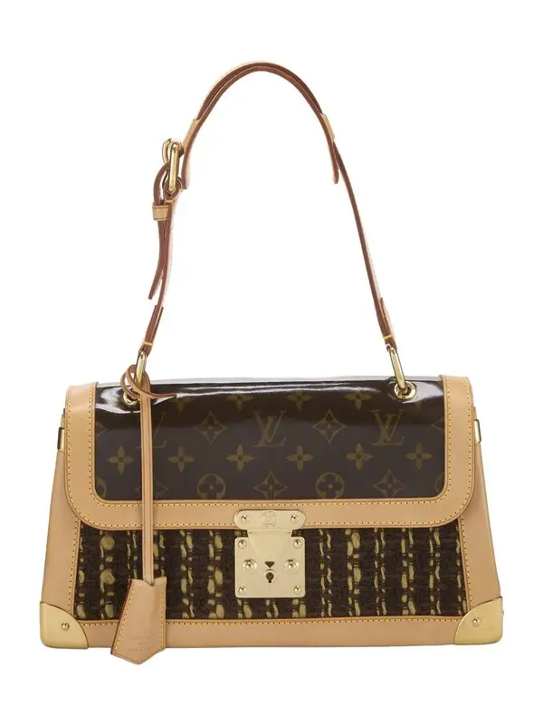 LOUIS VUITTON Patent Monogram Tweedy Shoulder Bag - Brown