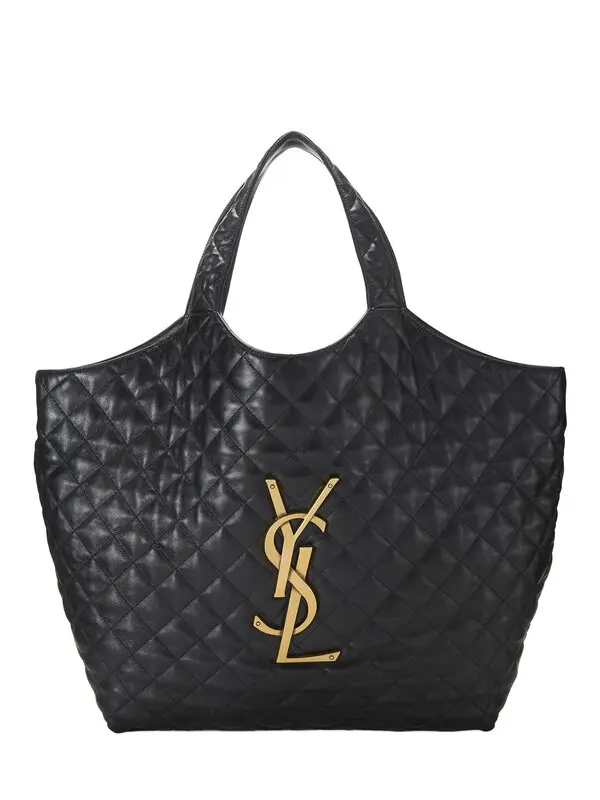 Saint Laurent Lambskin Icare Shopping Tote - Black