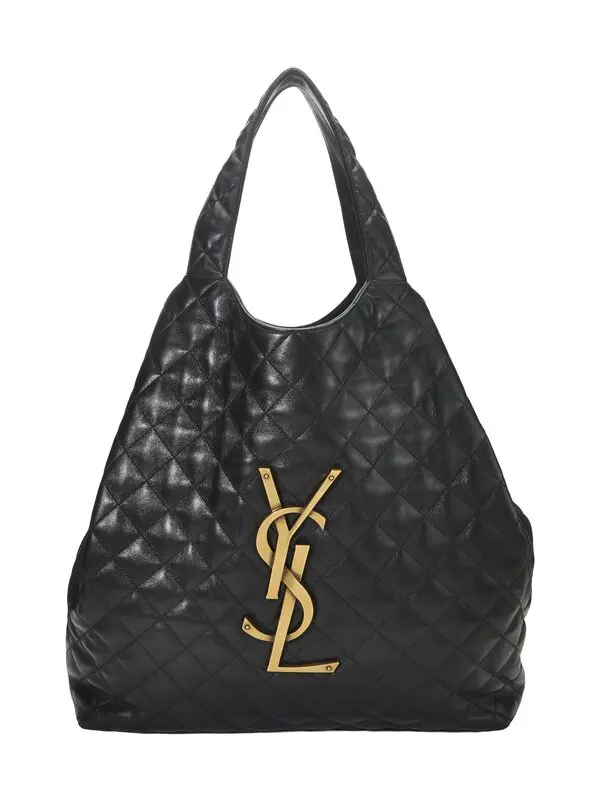 Saint Laurent Lambskin Icare Shopping Tote - Black