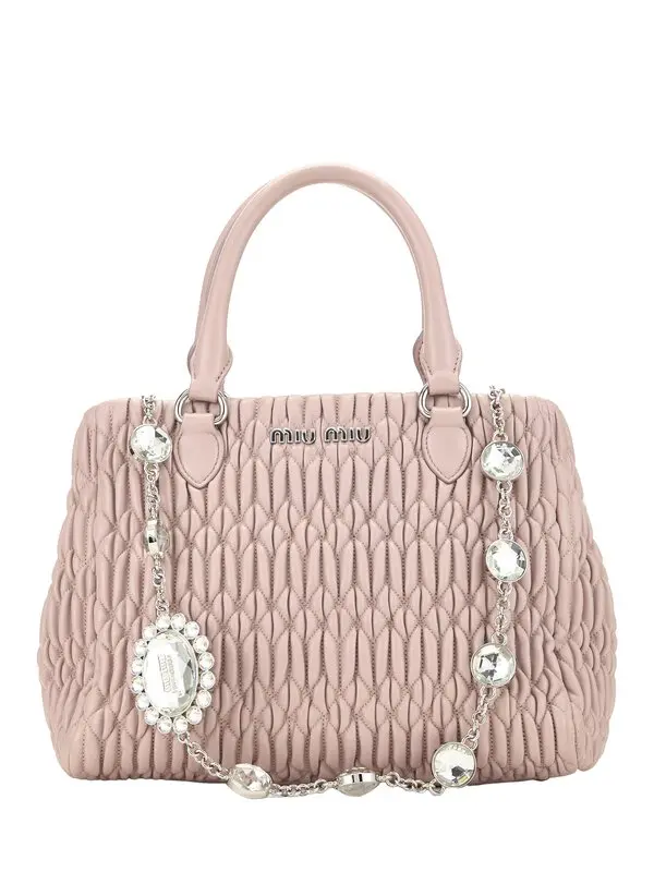 Miu Miu Nappa Convertible Top Handle Bag - Pink