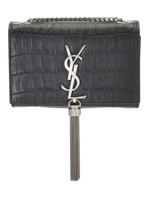 Saint Laurent Embossed Kate Tassel - Black