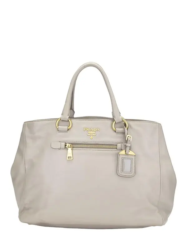 Prada Calfskin Convertible Tote - Beige