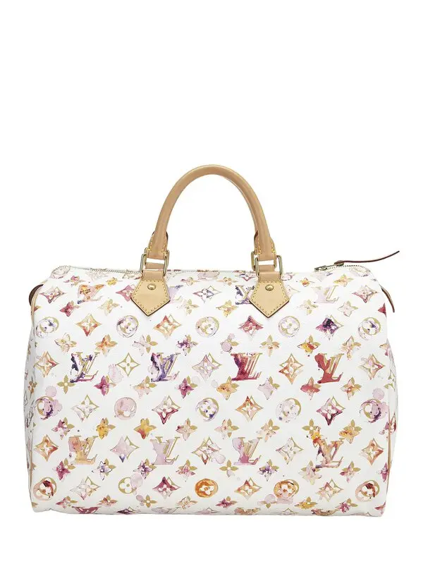 LOUIS VUITTON Richard Prince X Monogram Watercolor Speedy Top Handle Bag 35 - White