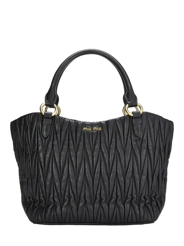 Miu Miu Nappa Convertible Tote - Black