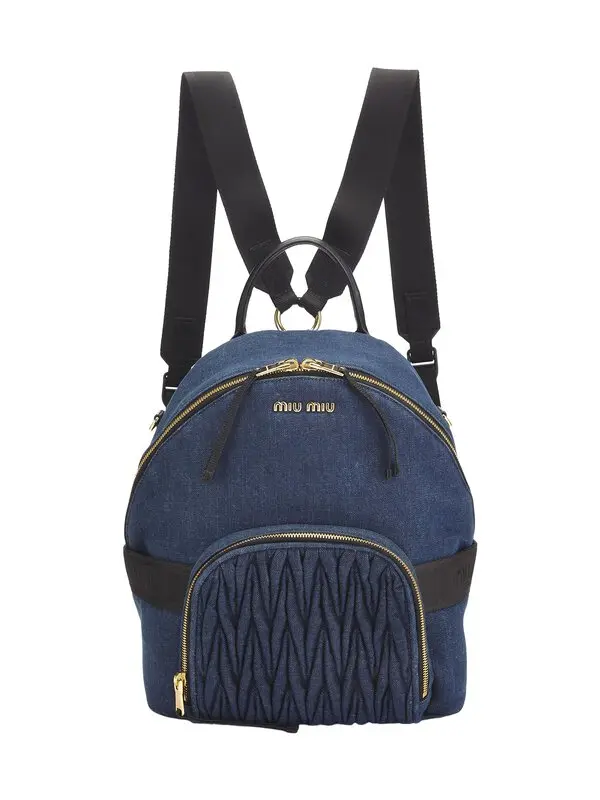 Miu Miu Denim Backpack - Blue