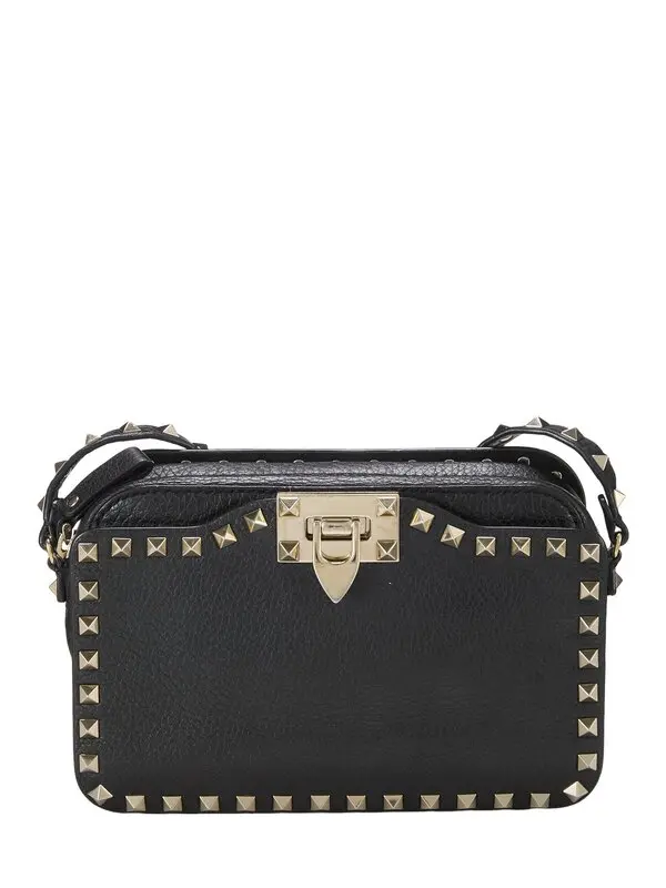 Valentino Garavani Leather Rockstud Camera Bag - Black