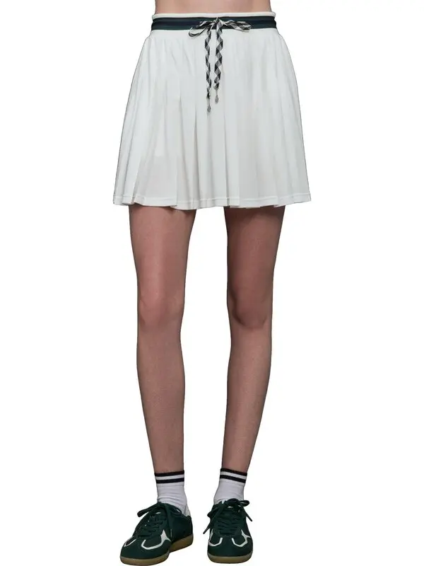 The Upside Laver Cadiz Pleated Mini Skirt - White