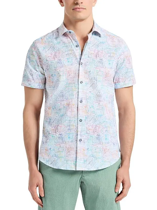 Robert Graham Passport Seersucker Classic Fit Button Down Shirt - Multi