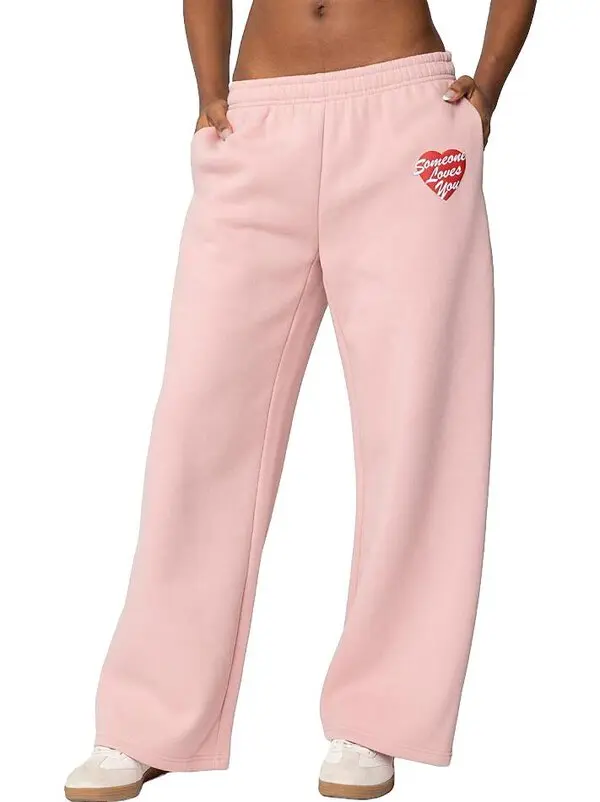 EDIKTED Someone Loves You Sweatpants - Pink
