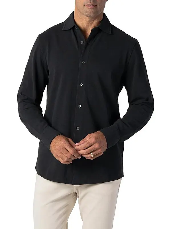 Robert Talbott Foster Long Sleeve Knit Shirt - Black