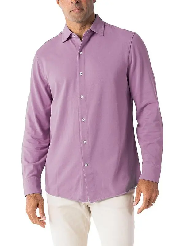 Robert Talbott Foster Long Sleeve Knit Shirt - Lavender