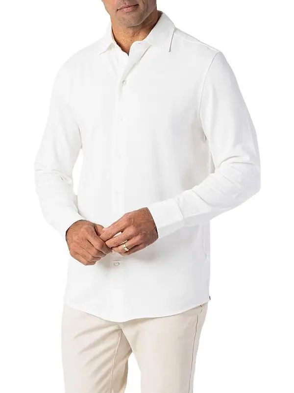 Robert Talbott Foster Long Sleeve Knit Shirt - White