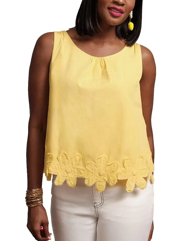 FRANCES VALENTINE Zennia Flower Hem Tank - Yellow