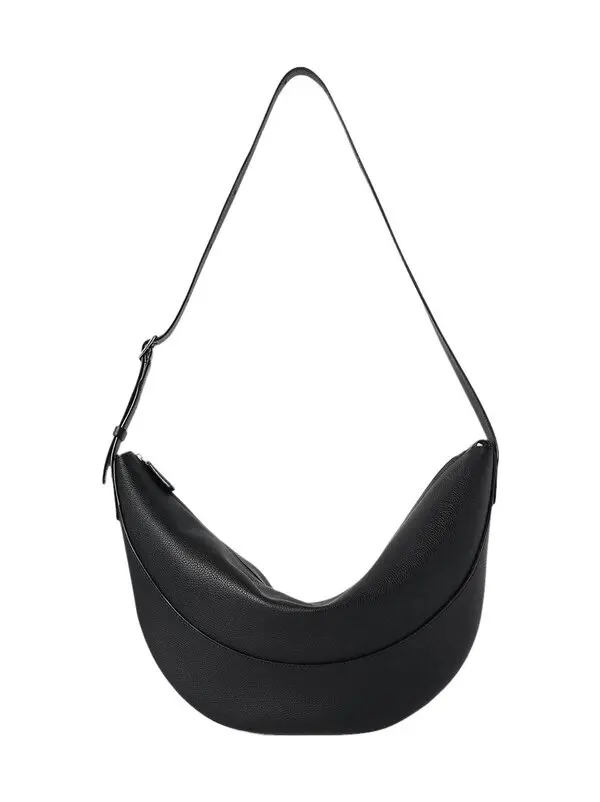 THE ROW Jouve Leather Shoulder Bag - Black