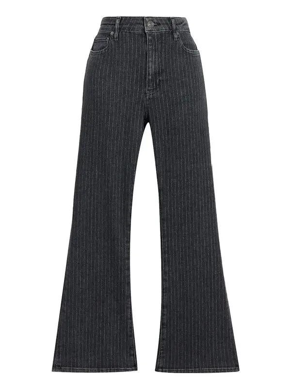 FRAME Le Crop Mini Boot Pinstriped Jeans - Charcoal