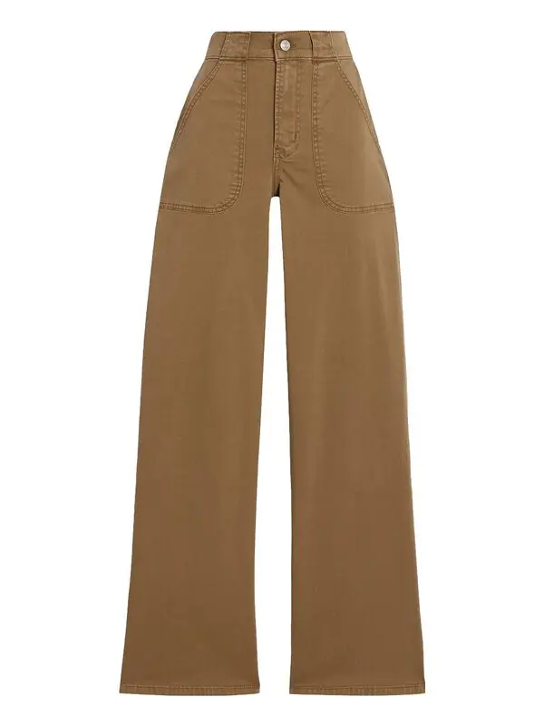 FRAME Stretch-cotton Twill Wide-leg Pants - Light Brown