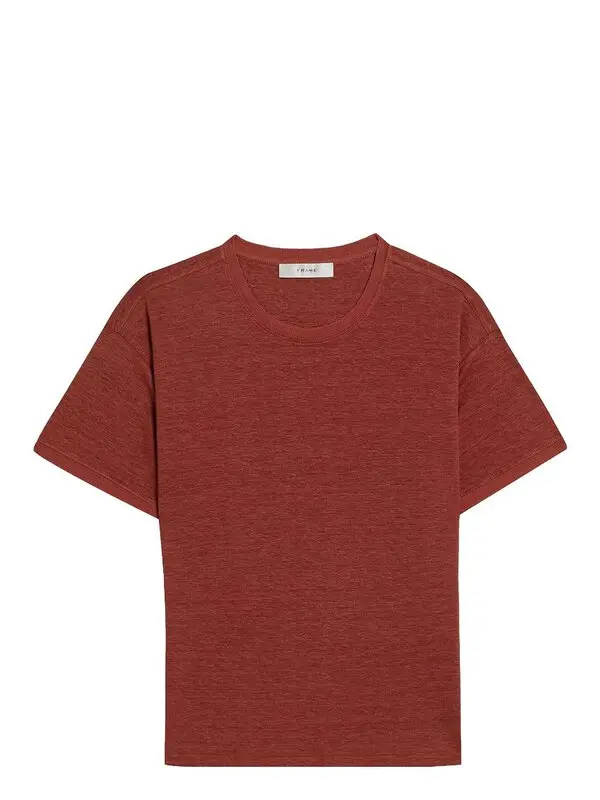 FRAME Linen-jersey T-shirt - Brick